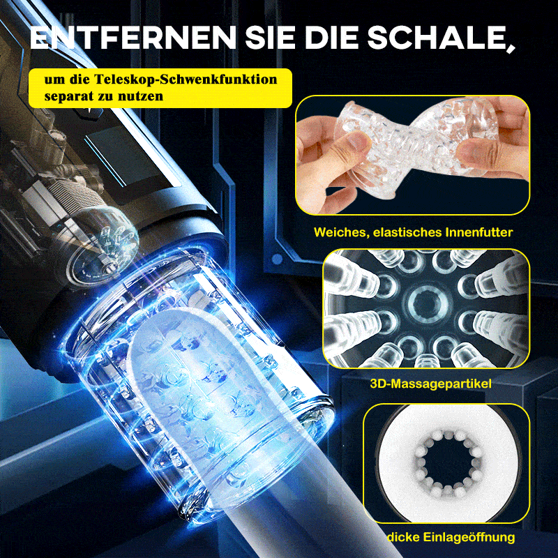 3-in-1 Teleskopischer, Rotierender, Vibrierender, elektrischer Masturb ...